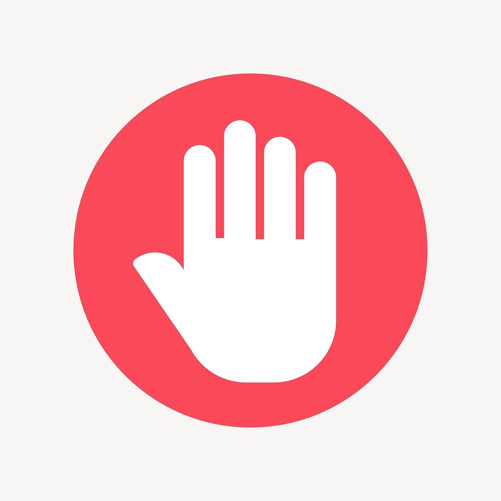 Hand icon badge, flat circle | Premium PSD - rawpixel