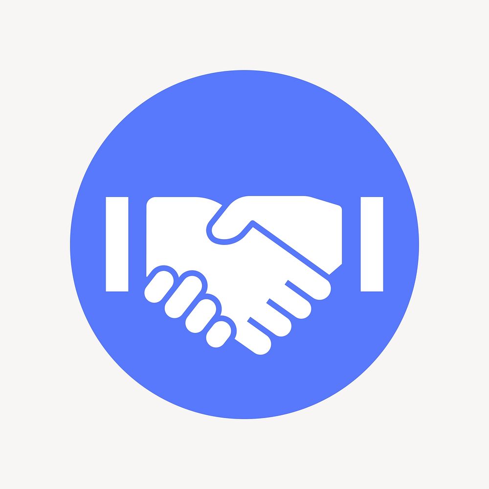 Business handshake icon badge, flat | Free Photo - rawpixel