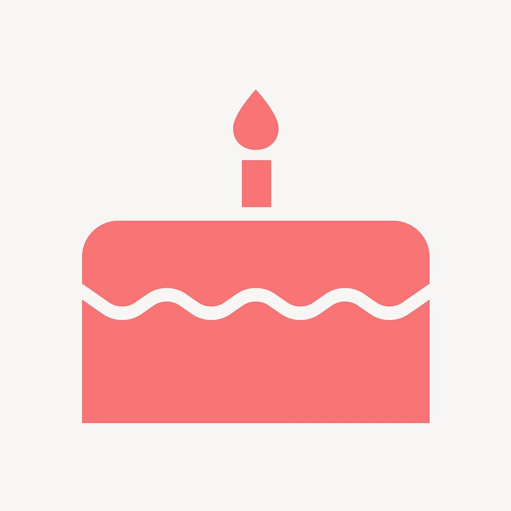 Birthday cake icon, pink flat | Premium PSD - rawpixel