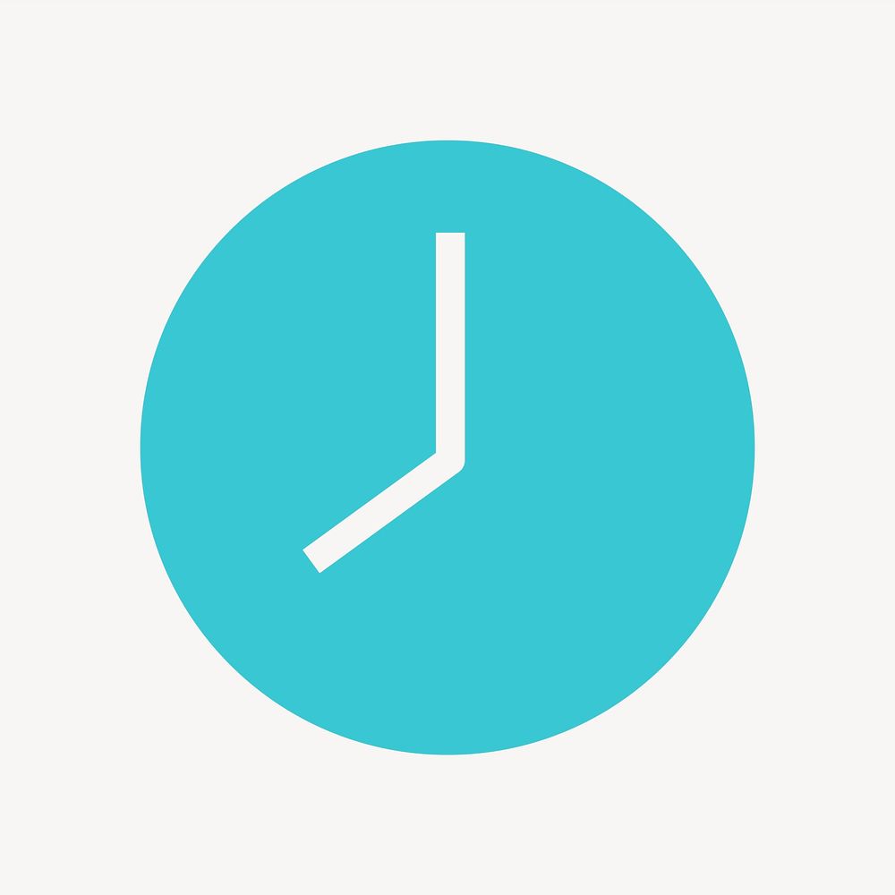 Clock icon, blue flat design | Free Photo - rawpixel