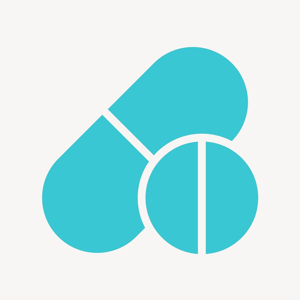 Medicine icon, blue flat design | Free PSD - rawpixel