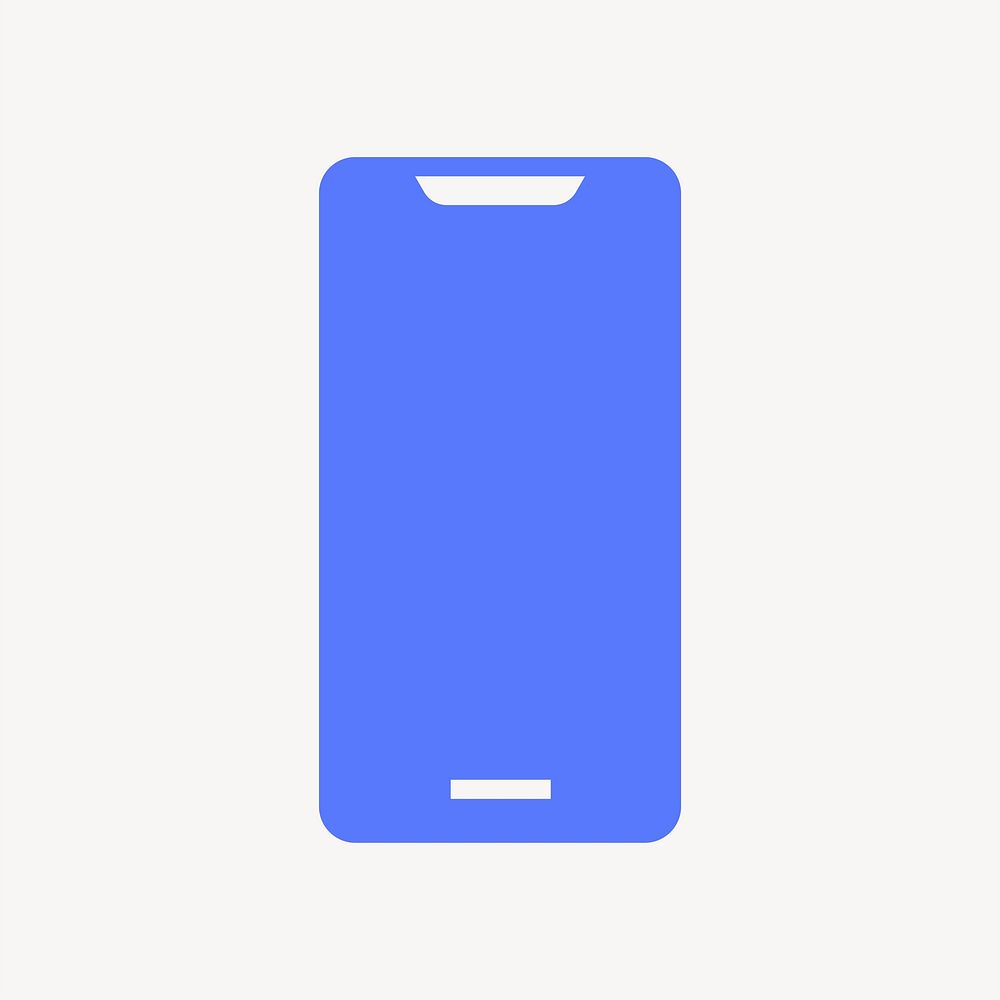 Mobile phone icon, blue flat | Free Photo - rawpixel