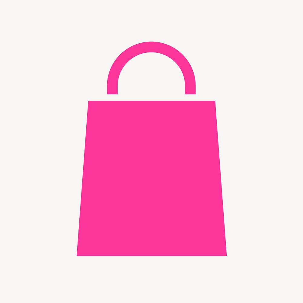 Shopping bag icon, pink flat | Premium PSD - rawpixel