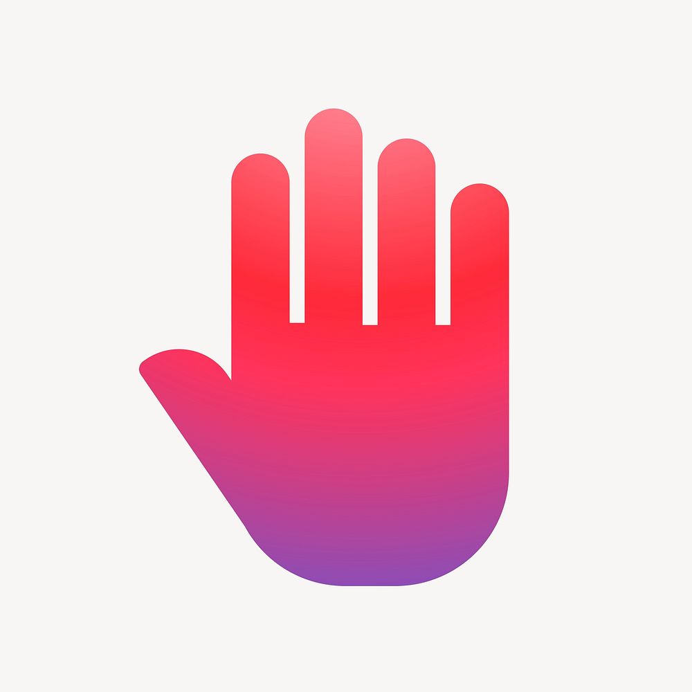 Hand icon, gradient design psd | Premium PSD - rawpixel