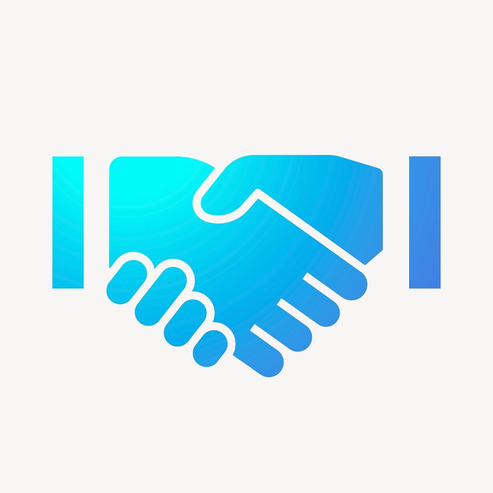 Business handshake icon, gradient design | Free PSD - rawpixel