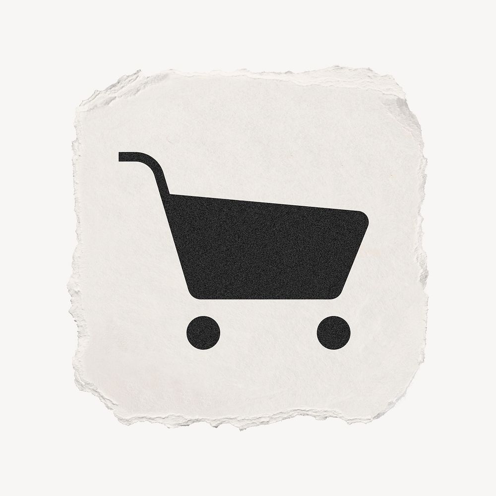 Shopping cart icon, ripped paper | Premium PSD - rawpixel