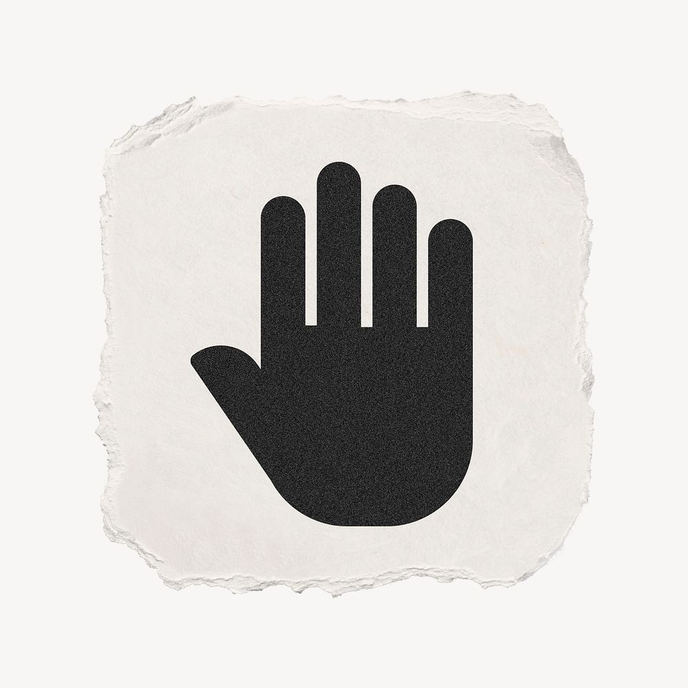 Hand icon, ripped paper design | Premium PSD - rawpixel