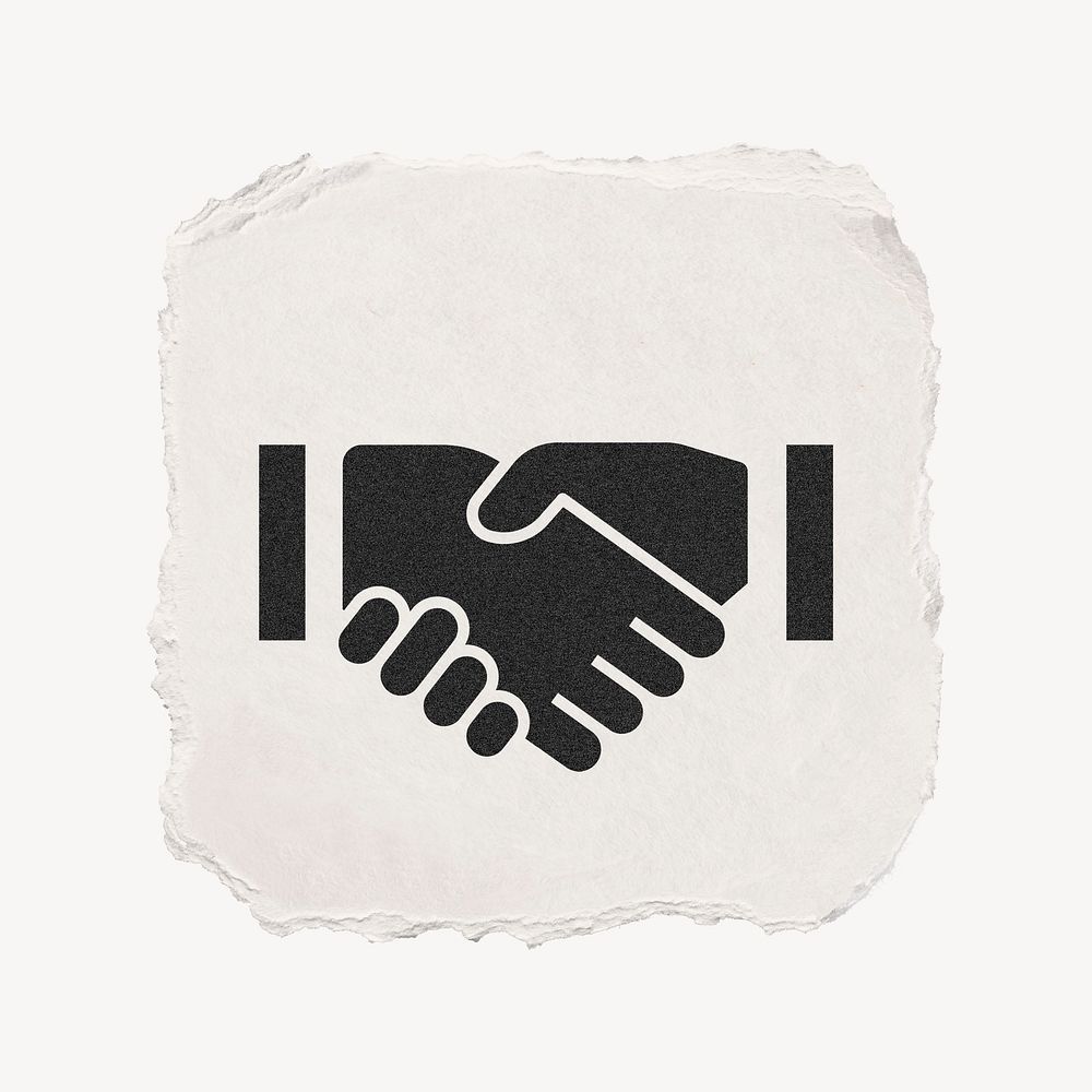 Business handshake icon, ripped paper | Free Photo - rawpixel