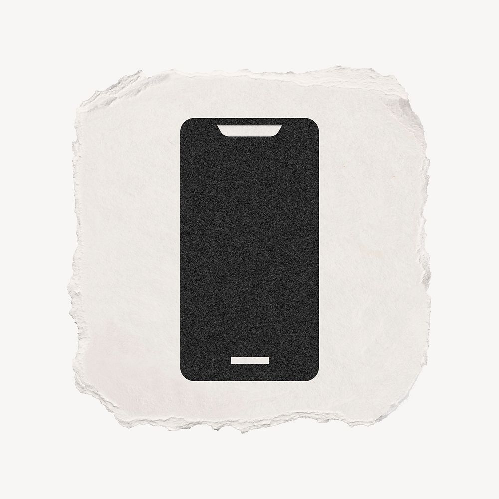 Mobile phone icon, ripped paper | Free Photo - rawpixel