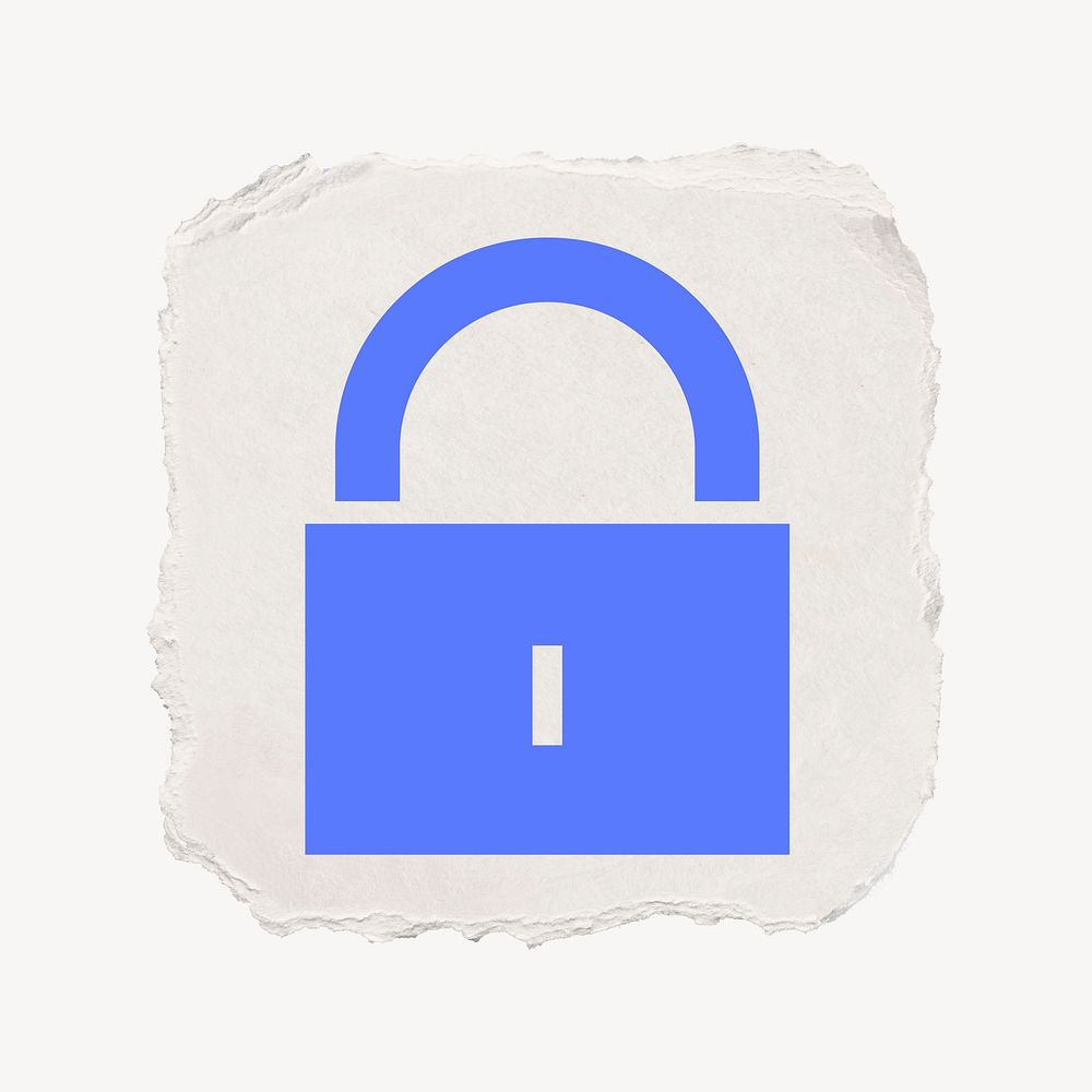 Lock, privacy icon, ripped paper | Free Photo - rawpixel