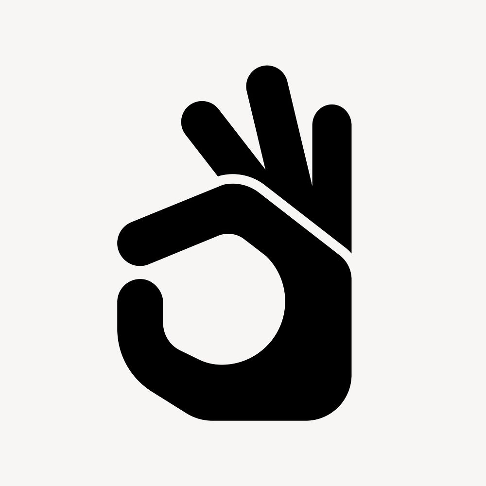 Okay hand icon, simple flat | Premium PSD - rawpixel