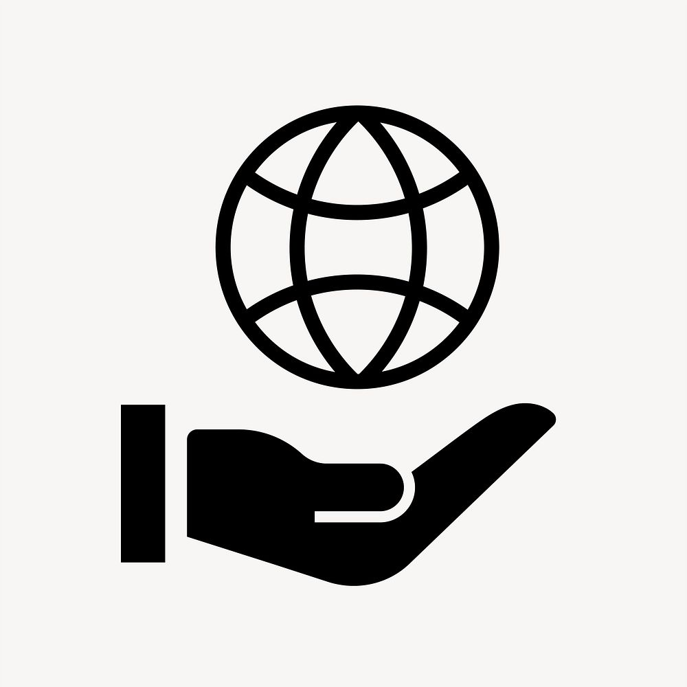 Hand presenting globe icon, simple | Free Icons - rawpixel