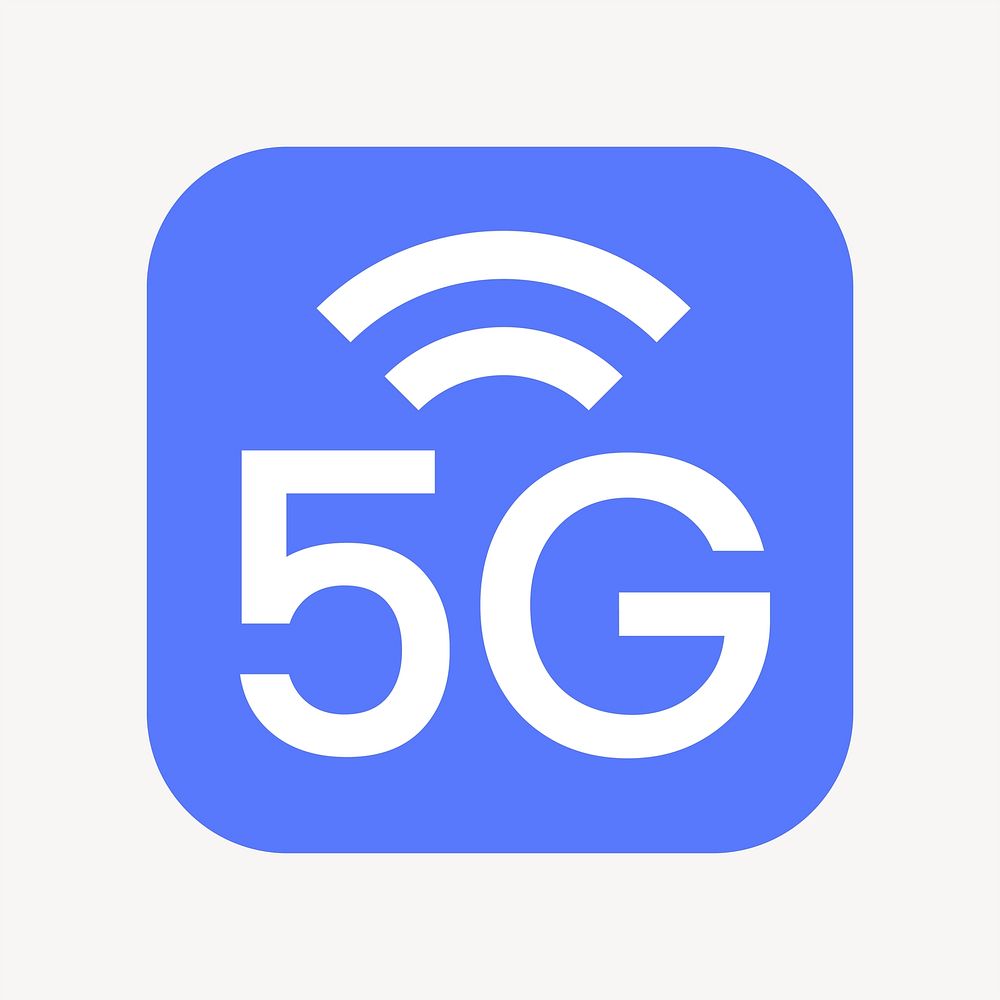 5G network icon, flat square | Free Photo - rawpixel