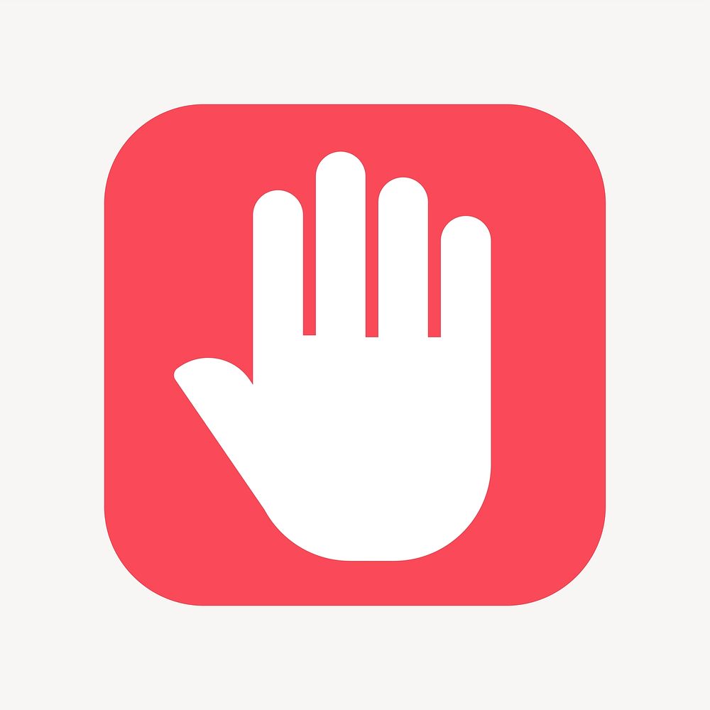 Hand icon, flat square design | Premium Vector - rawpixel