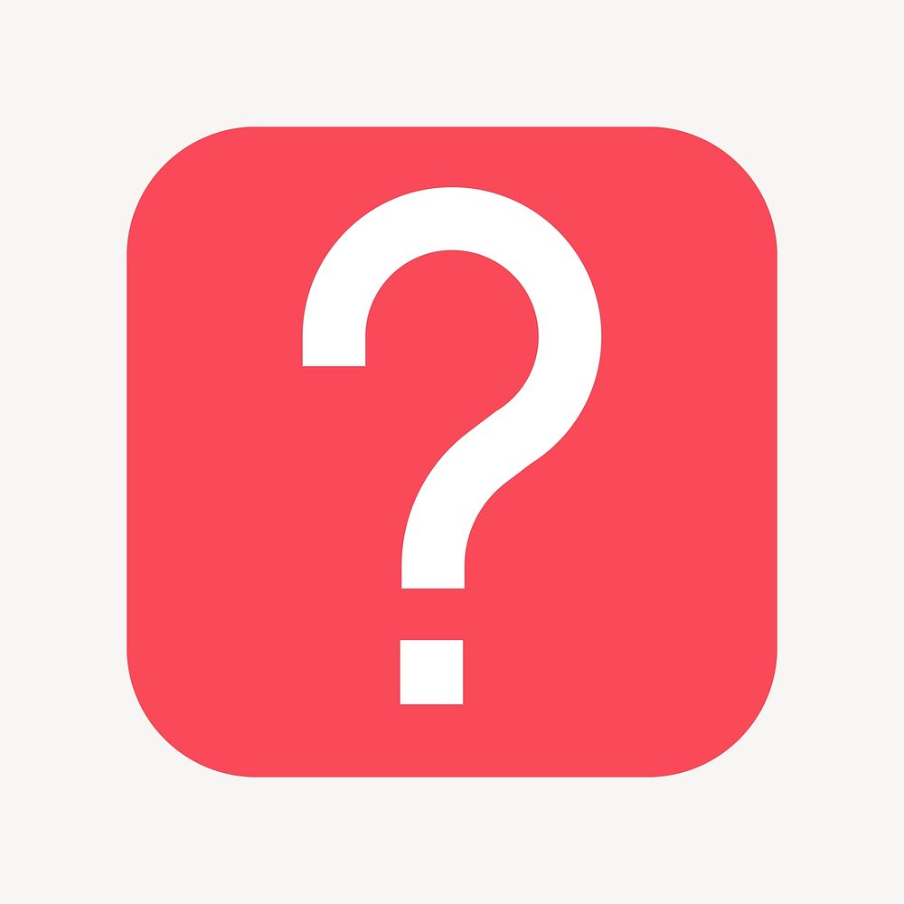 Question mark icon, flat square | Premium PSD - rawpixel