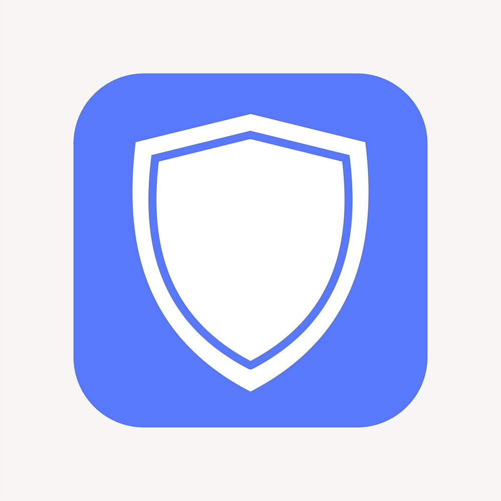 Shield, protection icon, flat square | Free Photo - rawpixel