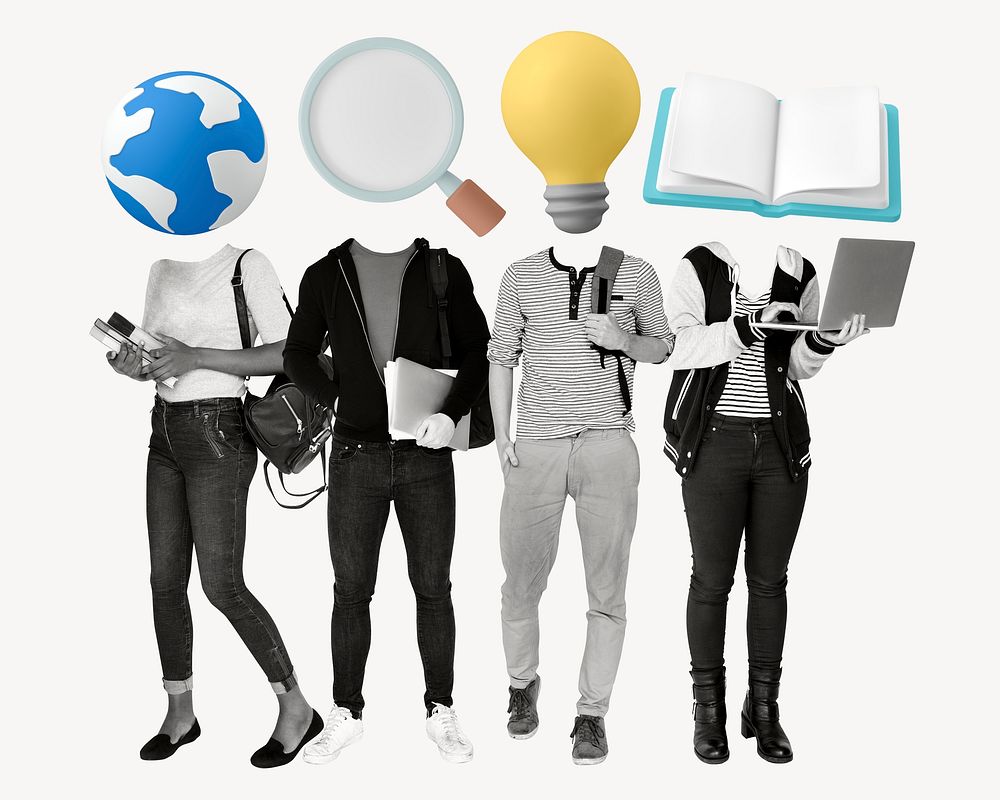 Creative head students, education remixed | Premium Photo - rawpixel