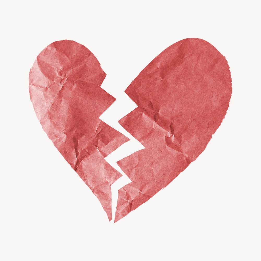 Broken heart, crumpled paper texture | Premium Photo - rawpixel