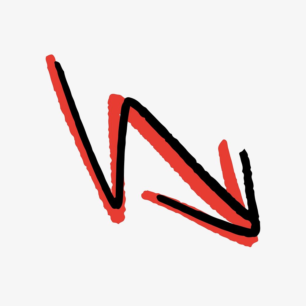 Downward arrow doodle, cute business | Free Photo - rawpixel