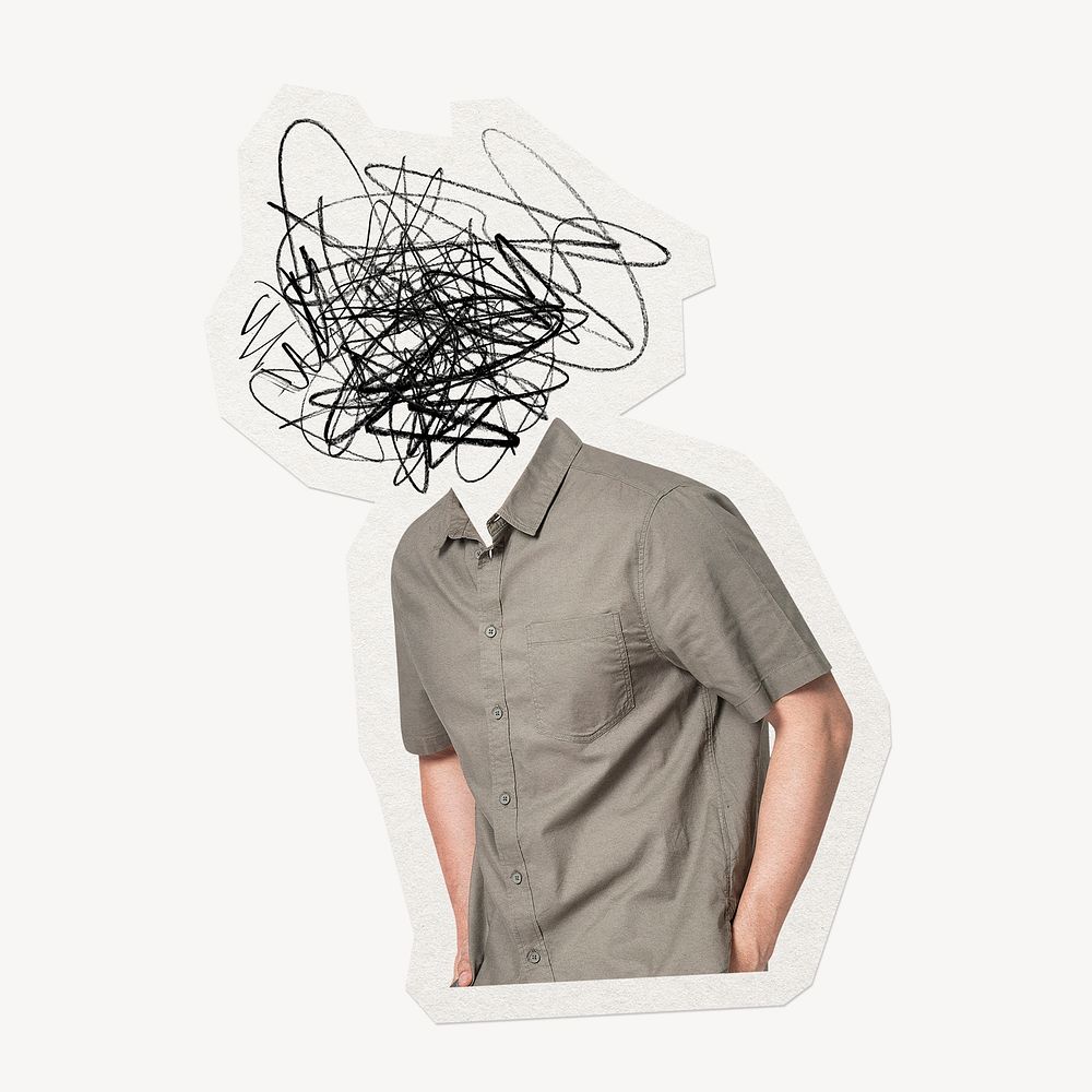 Scribble head man, depression, mental | Premium Photo - rawpixel