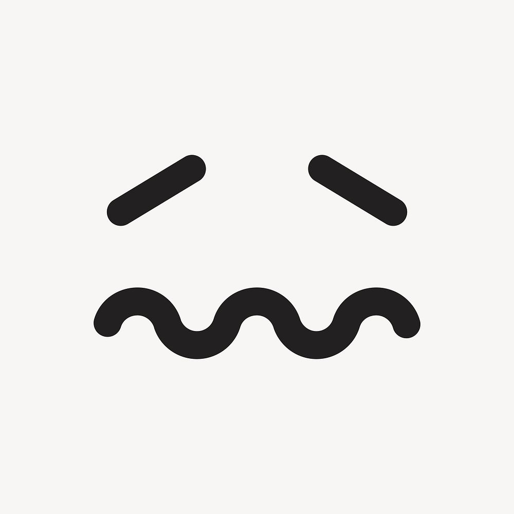 Confounded face emoticon sticker, cute | Premium Vector - rawpixel