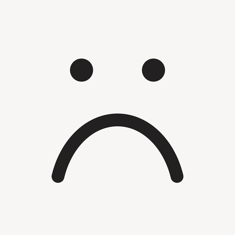 Sad face emoticon sticker, cute | Premium Vector - rawpixel