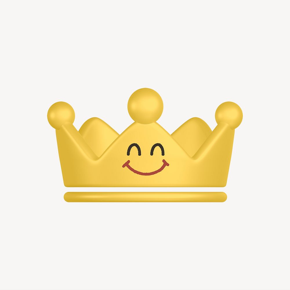 Smiling crown 3D sticker, emoticon | Premium PSD - rawpixel