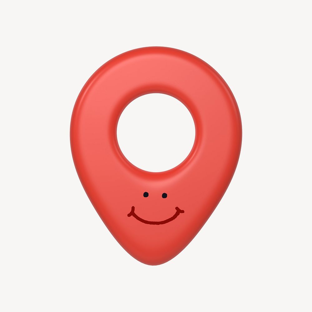 Smiling location pin, 3D emoticon | Free Photo Illustration - rawpixel