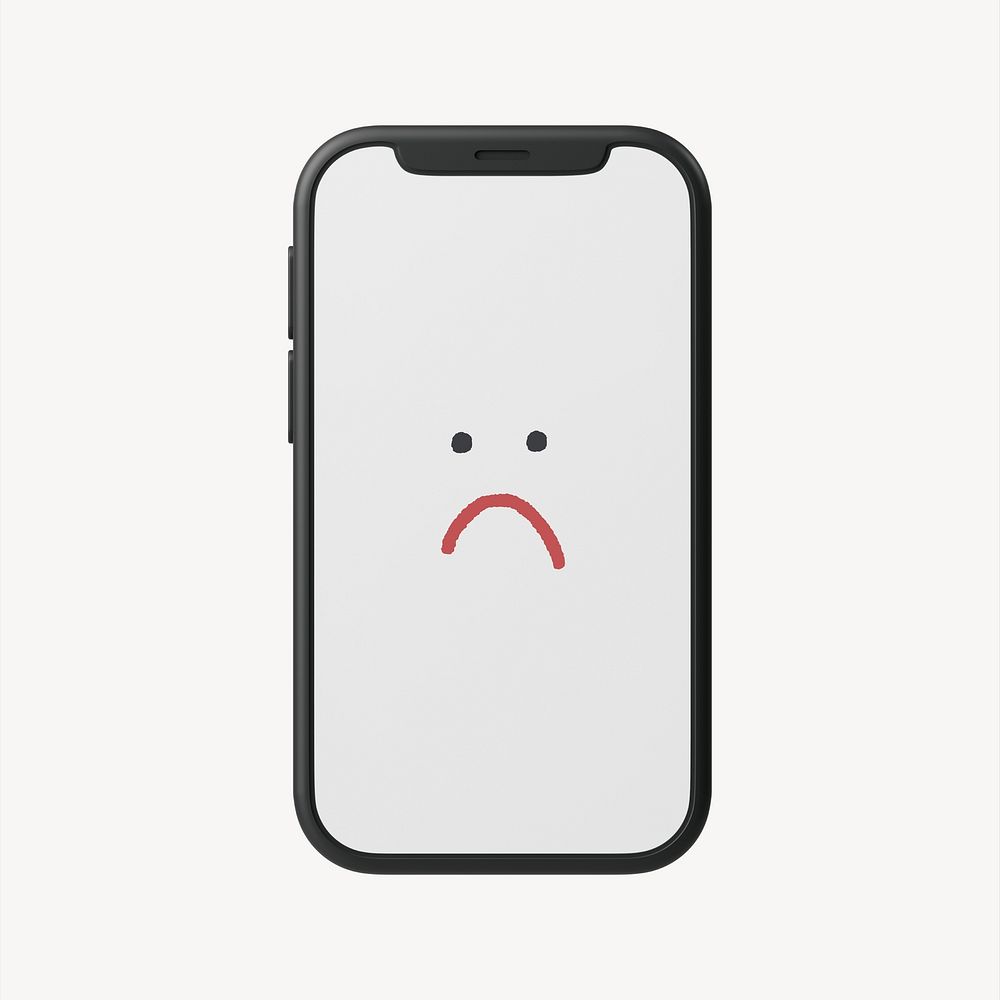 Sad smartphone, 3D emoticon illustration | Free Photo Illustration ...