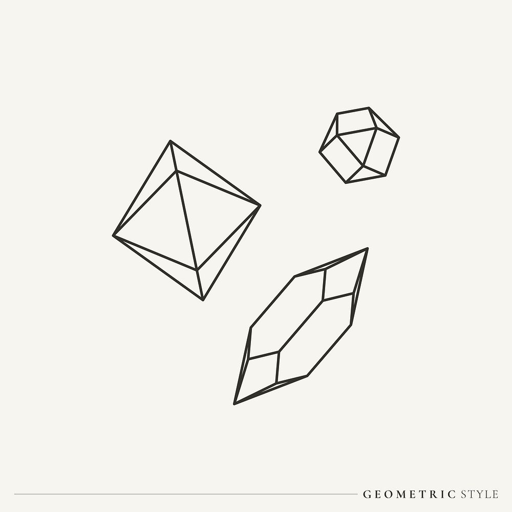Geometric diamond design collection vector | Premium Vector - rawpixel