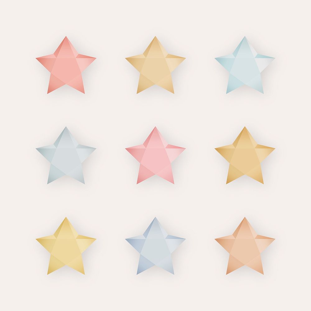 Colorful star design collection vector | Premium Vector - rawpixel