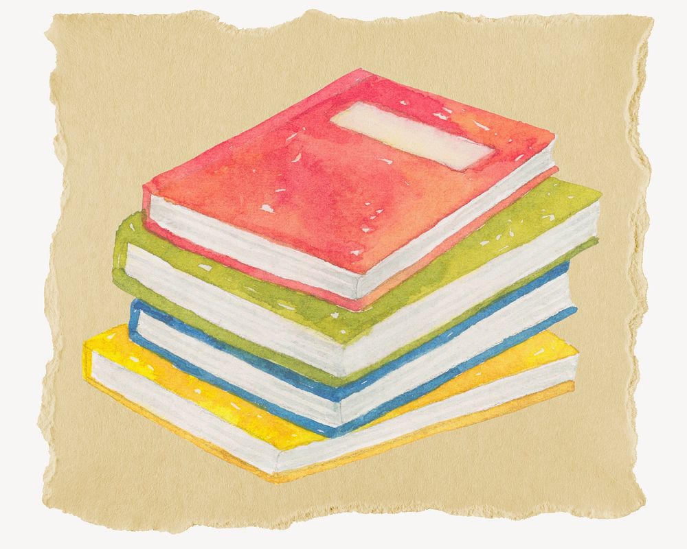 Stacked books, ripped paper collage | Premium Photo - rawpixel