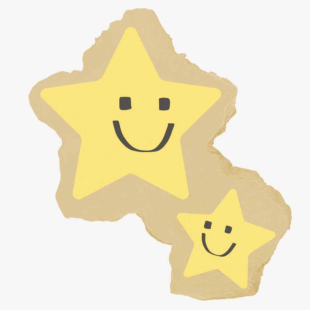 Smiling stars, ripped paper collage | Premium Photo - rawpixel