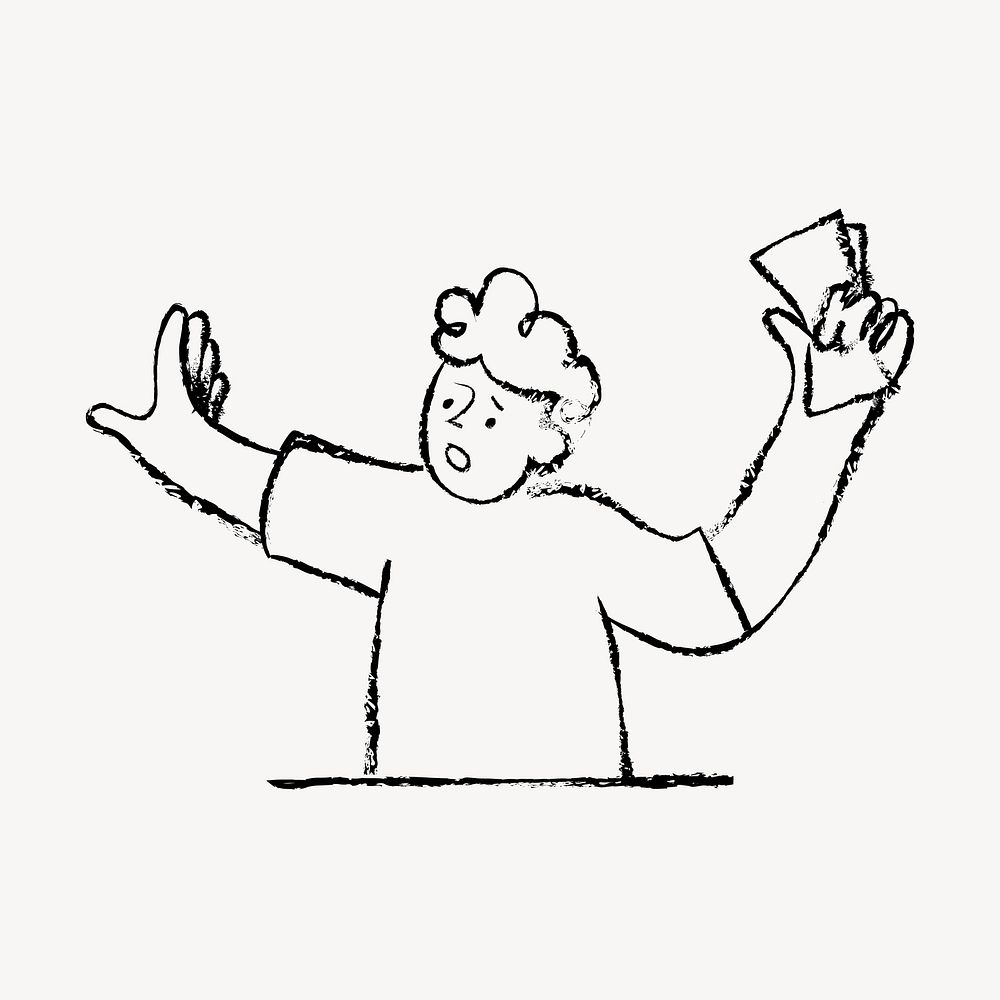 Sad buyer, man holding money | Free Photo Illustration - rawpixel