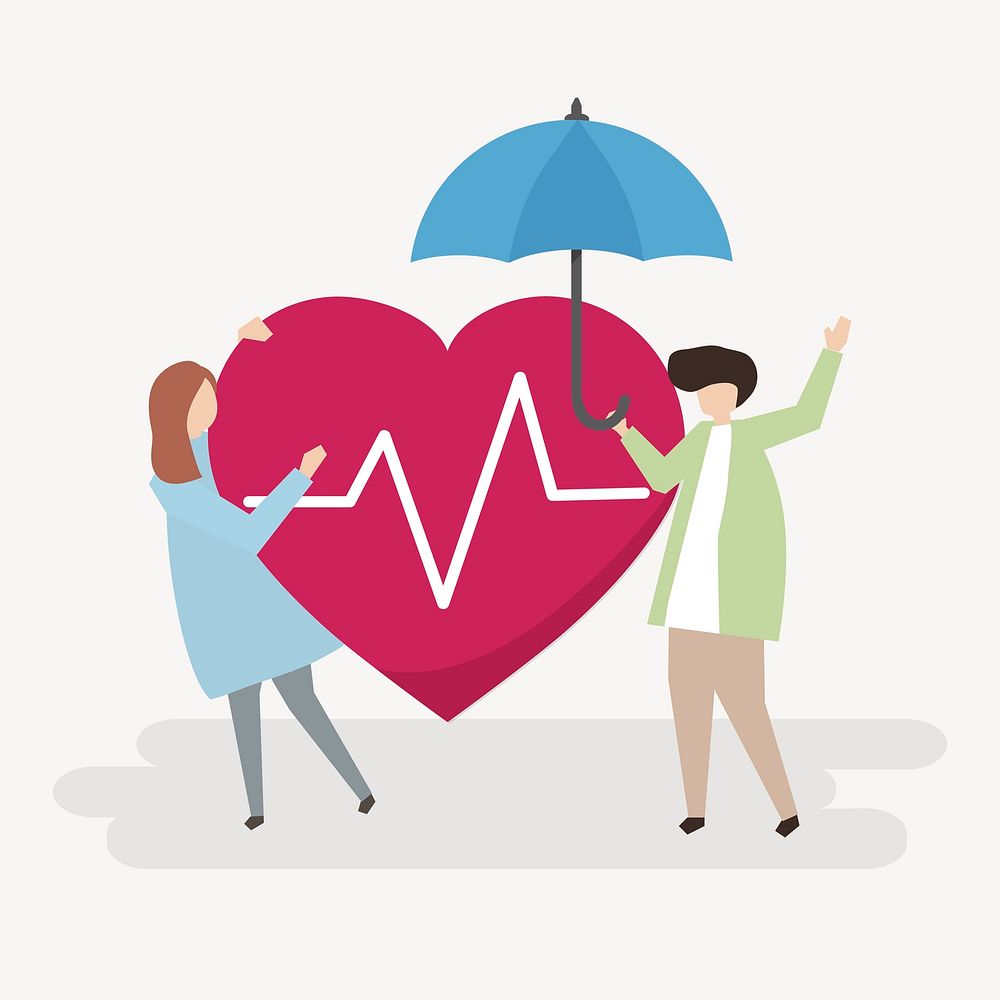 Healthcare insurance collage element, couple | Premium PSD - rawpixel