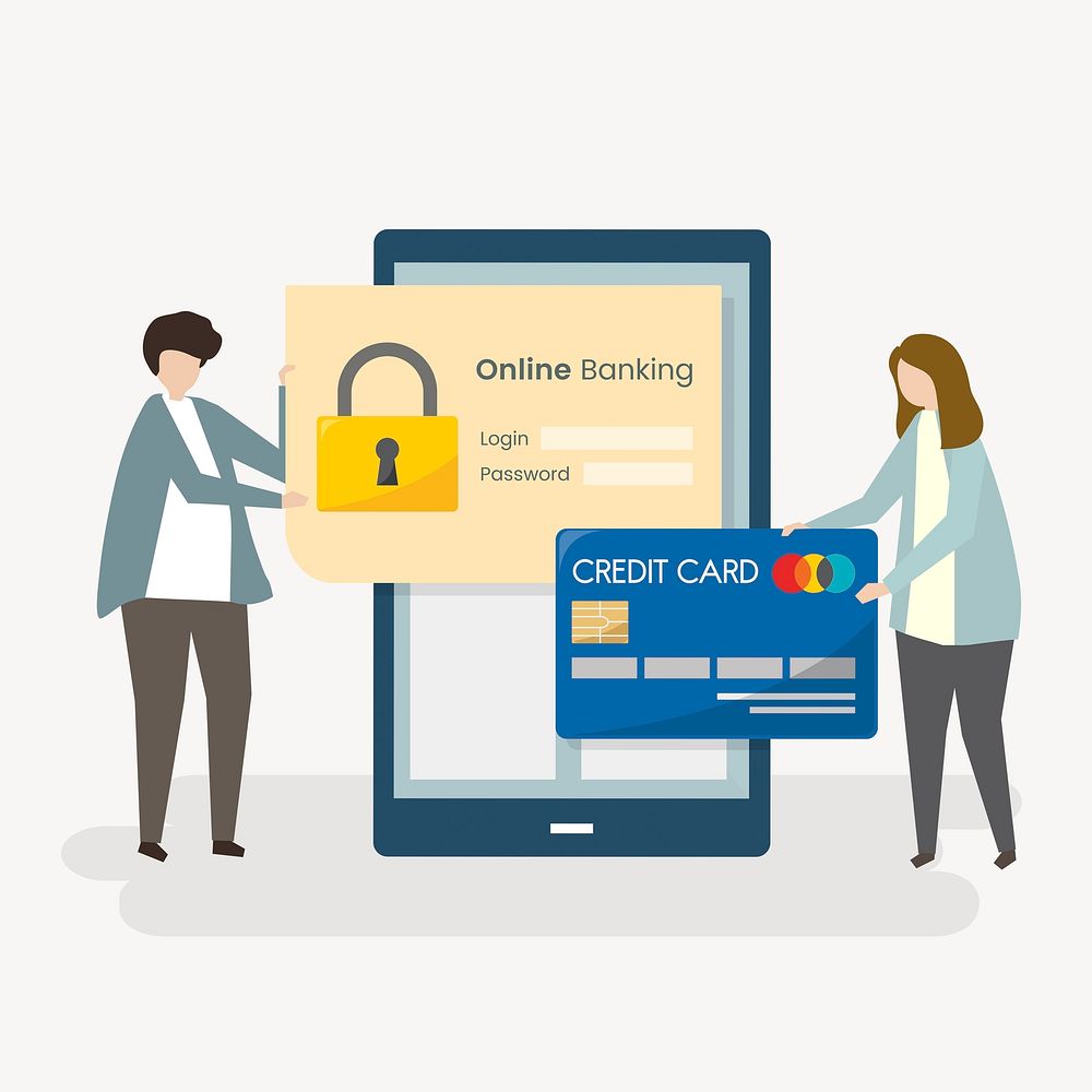 Financial illustration, online banking | Premium Photo Illustration ...