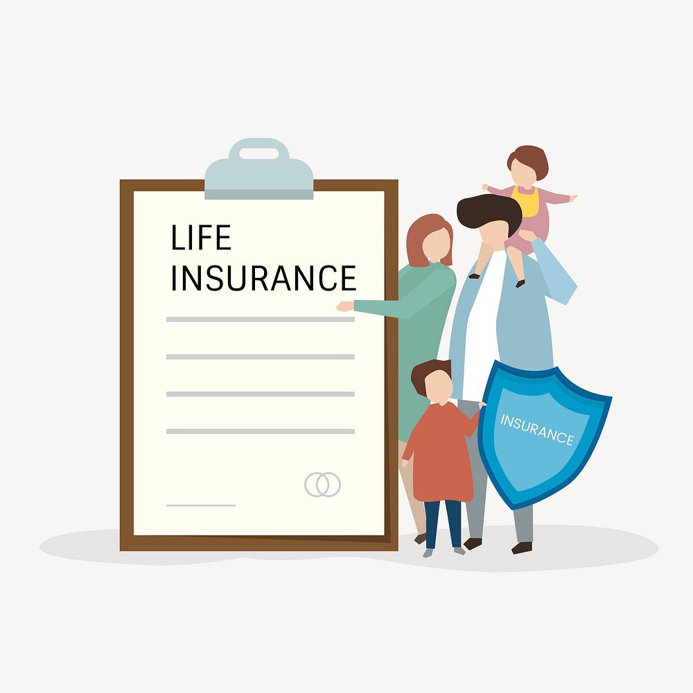 Life insurance collage element, family | Premium PSD - rawpixel