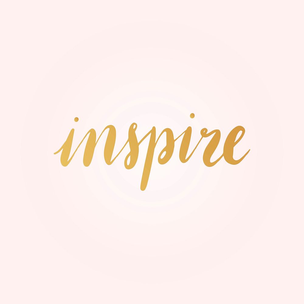 Inspire word, pink & gold | Premium PSD - rawpixel