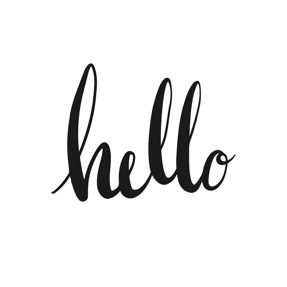 Hello word, black & white | Premium PSD - rawpixel