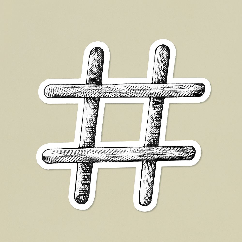 Square hashtag vintage cartoon sticker | Premium PSD - rawpixel