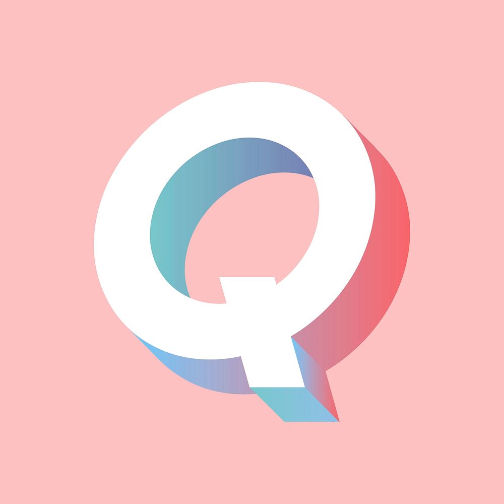 Isometric alphabet letter Q typography | Premium Vector - rawpixel