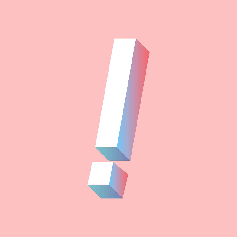 Isometric exclamation mark symbol typography | Premium Vector - rawpixel