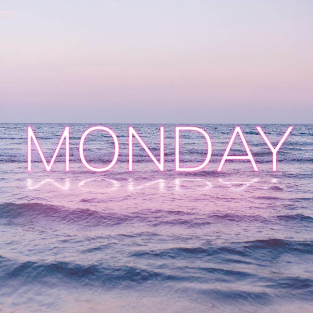 MONDAY word pink neon typography | Free Photo - rawpixel