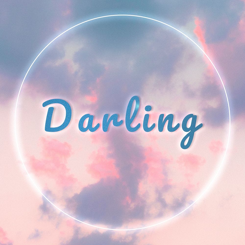 Darling neon glow typography text | Free Photo - rawpixel