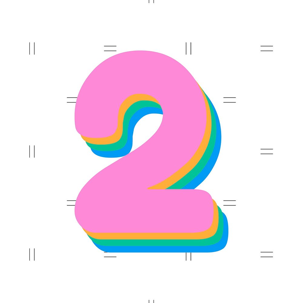 Number rounded typography clipart | Free Photo - rawpixel