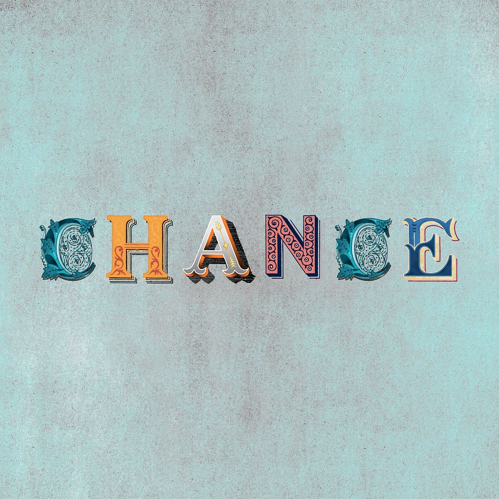 Chance word ornamental font typography | Free Photo - rawpixel