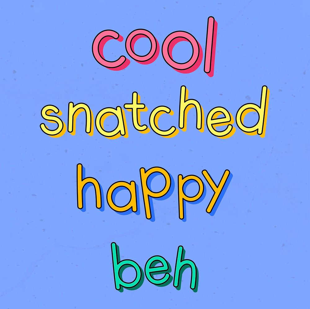 Trendy slang typography set blue | Premium Vector - rawpixel
