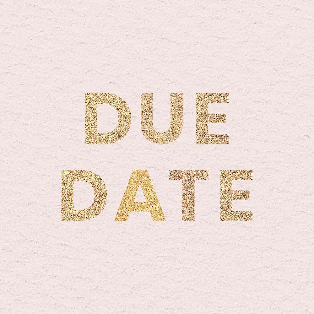 Glittery due date typography pink | Free Photo - rawpixel
