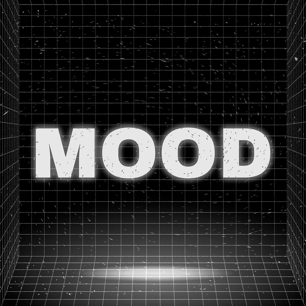 Word MOOD glowing typography design | Free Photo - rawpixel