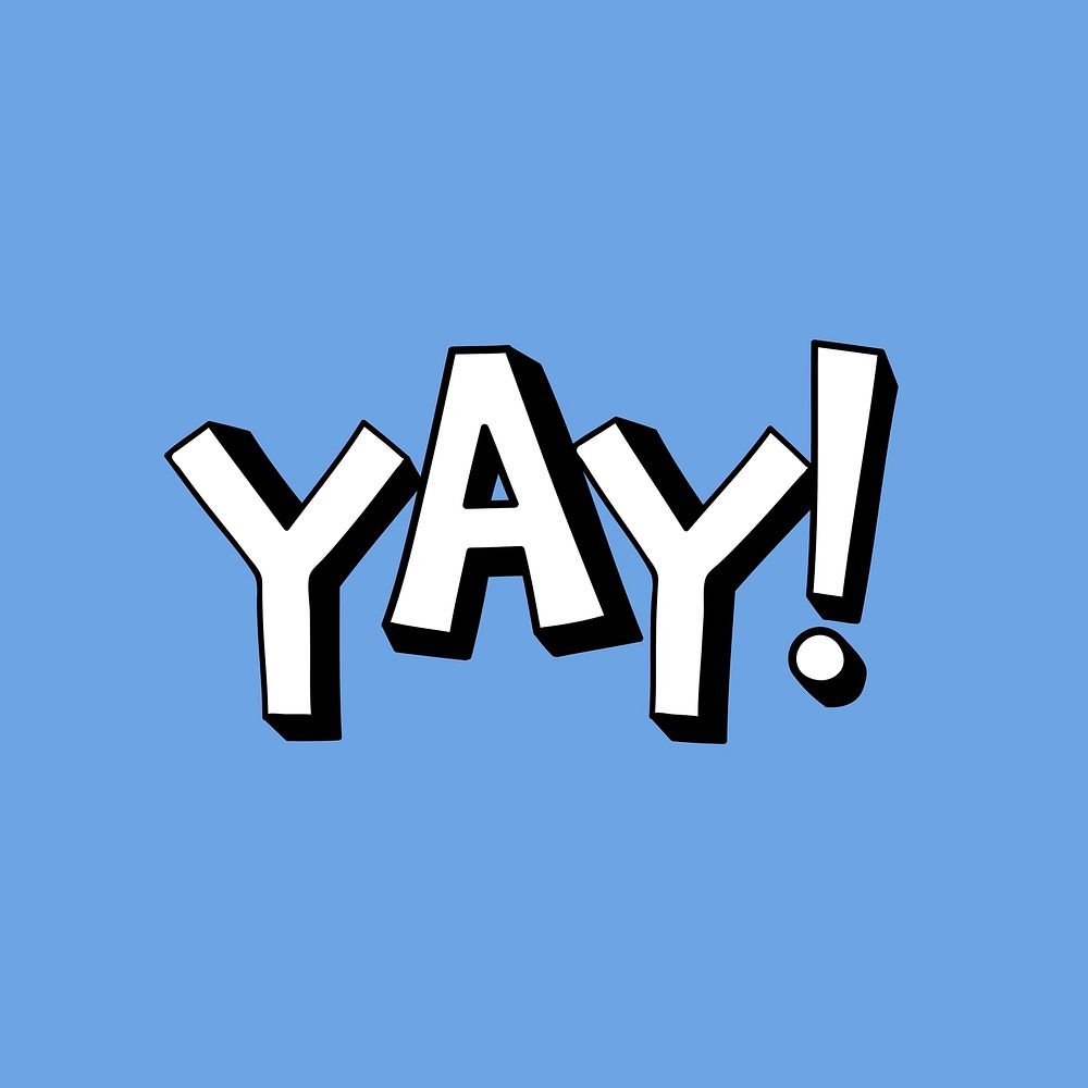 Yay vector text comic font | Premium Vector - rawpixel